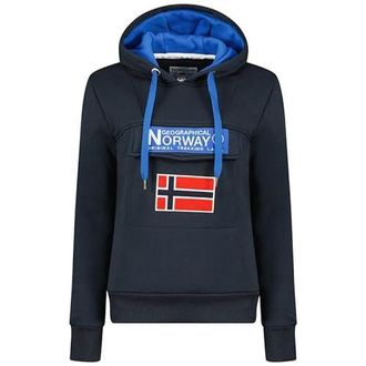 Geographical Norway Gadrien Lady - Sweat Femme Zip Capuche Poches - Sweatshirt Pull Manches Longues Chaud Hoodie Veste - Femmes Printemps Ete Automne Hiver (Marine M)