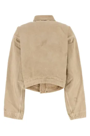 Balenciaga Womens Jacket Beige Cotton