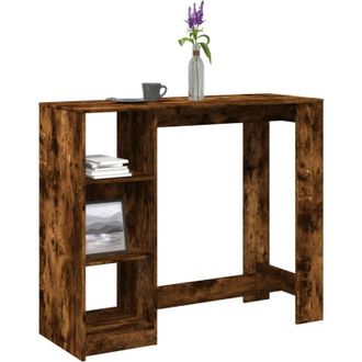 vidaXL Bartisch mit Regal R&auml;uchereiche 124x46x103,5 cm Holzwerkstoff - Vidaxl