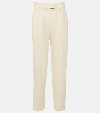 Brunello Cucinelli Weite High-Rise-Hose aus Gabardine