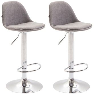 Clp Réglez 2 tabourets avec cadre en métal chromé et siège de tissu de différentes couleurs colore : Gris