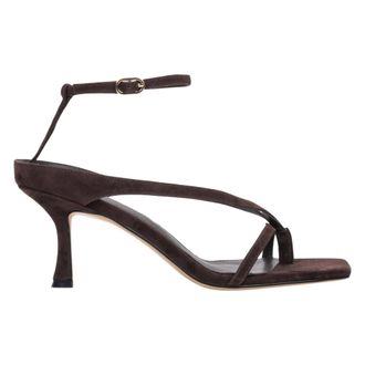 Estro & Luminara Femme, Chaussures, Brun, Taille: 40 EU Sandales &agrave; Talons Style Tongs en Velours
