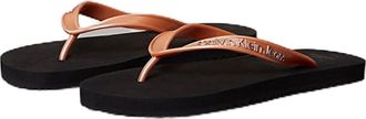 Calvin Klein Damen Beach Sandal Monologo TPU Yw0Yw01719 Zehentrenner, Black (Black/Dusty Coral), 42 EU