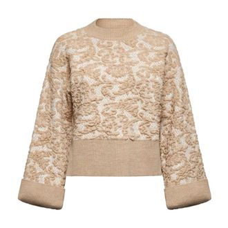 Silvian Heach Top mit erhabenem Blumenmuster - - Knitwear - Damen - Beige - L