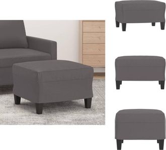 vidaXL Repose-pied Gris 60x50x41 cm Similicuir - Tabouret - Repose-pied - Pouf - Simili Cuir - Meuble Salon