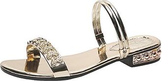 Generic Sandales d&eacute;t&eacute; &eacute;l&eacute;gantes pour femme - Avec talon - Petit talon - Sandales ouvertes &agrave; lani&egrave;res - Antid&eacute;rapantes - Sandales dext&eacute;rieur - Sandales de plag