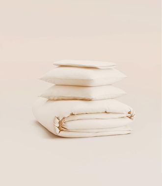 Tediber Parure - Percale de coton - Orange - Id&eacute;ale toute saison - Confectionn&eacute;e au Portugal - Tediber