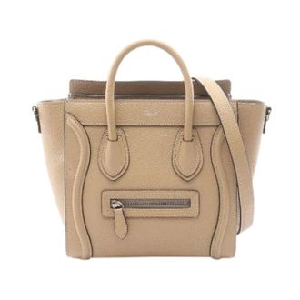 Celine Pre-owned Sac Nano Shopper en cuir 2way Handbag - Femme - Pre-owned - Beige - Taille: ONE Size