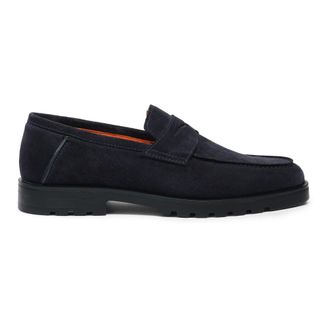 Santoni Mocassins en Daim - Homme - Chaussures - Bleu - Taille: 39 1/2 EU