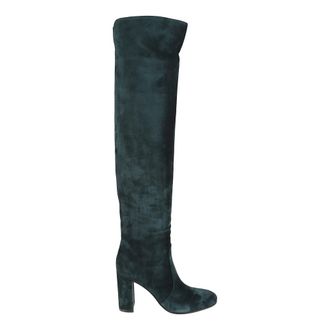 Gianvito Rossi Wildleder Glen Cuissard Blockabsatz Stiefel - - Shoes - Damen - Gr&uuml;n - 36 EU