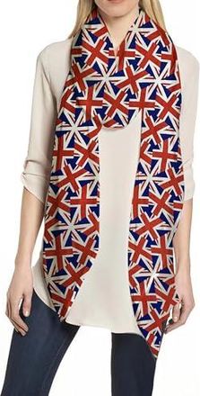 Lina & Lily Écharpe Foulard Femme Imprimé Drapeau (Anglais - Union Jack)