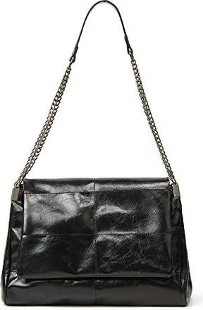 Generic Sac &agrave; bandouli&egrave;re en cuir avec cha&icirc;ne pour femme - Grand sac &agrave; main tendance et sac &agrave; main r&eacute;tro, Noir, Large