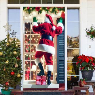 Generic Weihnachten T&uuml;r Abdeckung Dekoration, Weihnachtsmann H&auml;ngen Banner Hintergrund, Weihnachtsbanner, Weihnachts-T&uuml;rdekoration, Weihnachtlicher Zierschmuc