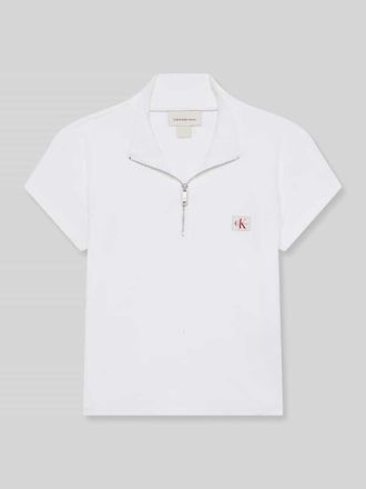 Calvin Klein Jeans Slim Fit cropped T-Shirt aus Baumwoll-Mix