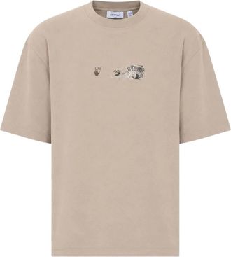 Off-white Logo Crew-neck T-Shirt - - Tops - Herren - Beige - XL