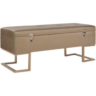 vidaXL Vidaxl - Bank mit Staufach 105 cm Beige Samt