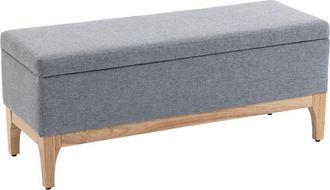 HOMCOM Banc de rangement - HOMCOM - couvercle amovible - style scandinave - en tissu lin - 110x39x45cm - gris