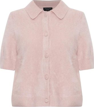 Rag & Bone Jada geb&uuml;rsteter Kaschmir Cardigan - - Knitwear - Damen - Rosa - L