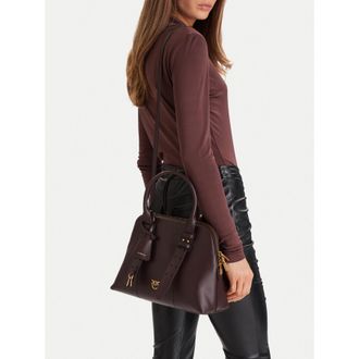Pinko Handtasche PINKO Bowling Bag Medium AI 25-26 PLTT 105906 A0QO Dunkelrot
