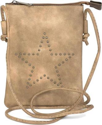 styleBREAKER Mini sacoche avec découpes en forme détoile, sac en bandoulière, sac à main, femmes 02012235, couleur:Taupe