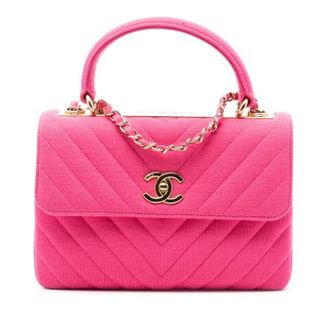 Chanel Sac &agrave; main vintage en coton Pre-owned - Femme - Pre-owned - Rose - Taille: ONE Size