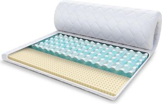 FDM Topper 90x200 cm Matratzenauflage mit RavineBlue-Schaum Höhe 8 cm Latex H2 H4