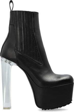 Rick Owens Femme, Chaussures, Noir, Taille: 36 EU Beatle Kiss 11 Bottines Plateforme en Cuir
