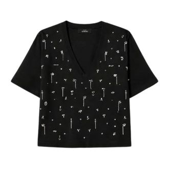 Twinset Femme, Tops, Noir, Taille: 40 FR T-shirt court