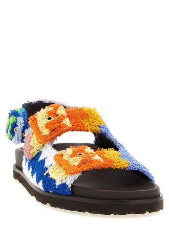 Missoni Womens Multicolor Goatskin Flat Sandals