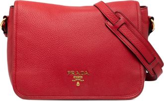 Prada Hobo Bags - Vitello Phenix Flap Crossbody - Gr. unisize - in Rot - f&uuml;r Damen