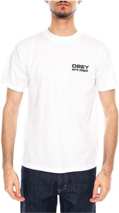 Obey Homme, Tops, Blanc, Taille: XL Art Department T-shirt