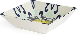 Excelsa Amalfi Set mit 6 Suppentellern aus Keramik, 17 x 17 cm, Motiv Mediterran, Blau und Gelb