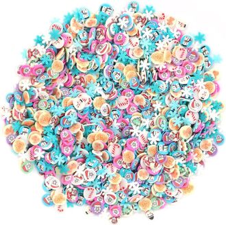 Lurrose 1000 St&uuml;ck Nail Art Polymer Clay Scheiben Weihnachts-nailart-schablonen N&auml;gel Dekoration Weihnachtsscheiben F&uuml;r N&auml;gel Weihnachts-cabochons Nailart-sch