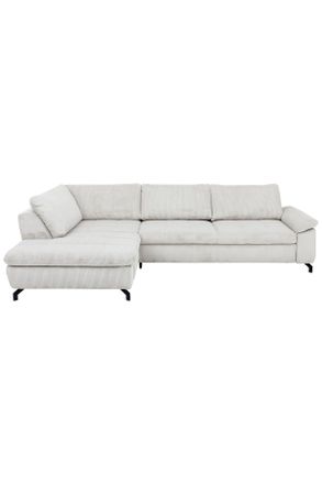 Beldomo Ecksofa, Ecru, Textil, 3-Sitzer, Ottomane links, L-Form, 291x197 cm, Goldenes M, Typenauswahl, Fu&szlig;auswahl, Stoffauswahl, seitenverkehrt erh&auml;ltlich, in