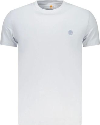 Timberland Homme, Tops, Blanc, Taille: L T-Shirt Col Rond Coupe Slim