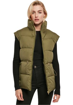 Urban Classics Damen Weste Ladies Waisted Puffer Vest olive XS