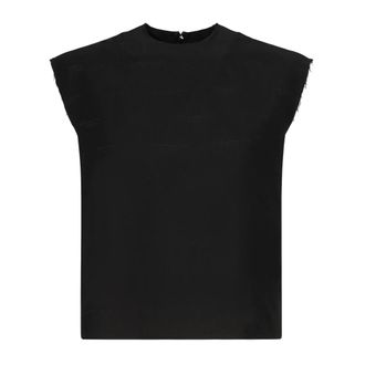 Balenciaga Logo-Print &Auml;rmelloses Top - - Tops - Damen - Schwarzk - M