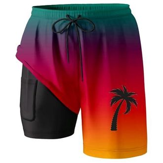 Generic Maillot de bain d&eacute;t&eacute; &agrave; manches courtes pour homme avec imprim&eacute; animal Capybara Mental State, Vert fonc&eacute;., 4XL