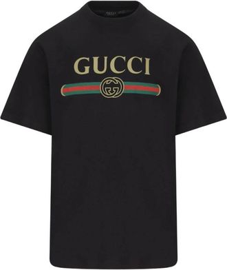 Gucci T-Shirt aus Seidenmischungs-Jersey mit Print - - Tops - Herren - Schwarzk - XL