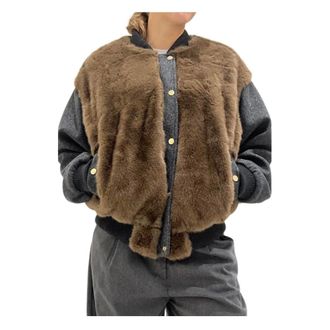 Souvenir Femme, Vestes, Multicolore, Taille: 42 FR Bomber en fausse fourrure