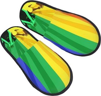 Generic Pantoufle Maison Drapeau Lgbt Color&eacute; &Agrave; Rayures Hiver Pantoufles Portative Chaudes Pantoufles Confortable Hiver Chaussures Chaudes Pour Maison H&ocirc;tels C