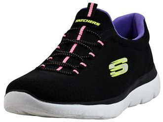 Skechers Sommets Basket Femme, Noir Violet, 38.5 EU Large