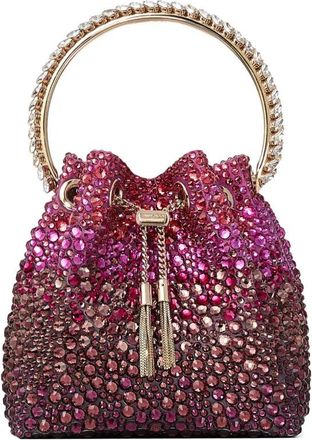 Jimmy Choo London sac seau Bon Bon à ornements en cristal - Rose