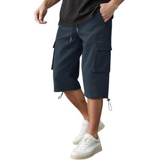 Generic Pantalon cargo pour homme 2026 - Couleur unie - Poche ample - Style d&eacute;contract&eacute; et polyvalent - Pour entra&icirc;nement, bleu marine, XXL