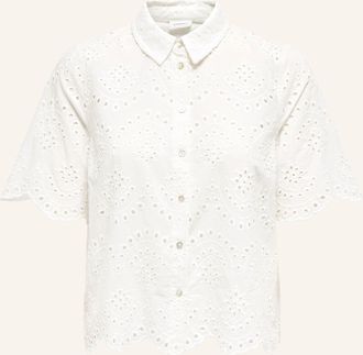 Only Hemdbluse Aus Lochspitze weiss