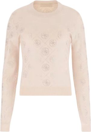 Guess Femme, Pulls, Beige, Taille: 44 FR Rhinestones Sweater