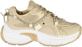 Laura Biagiotti Femme, Chaussures, Beige, Taille: 38 EU Baskets de Luxe &agrave; Plateforme Brod&eacute; de Strass
