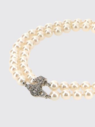 Vivienne Westwood Mehrreihige Choker-Halskette mit Perlen und Kristall-Orb-Logo