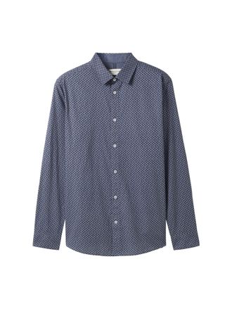 Tom Tailor Herren Regular Fit Hemd mit Muster, 36667 - Stormy Blue Fade Stripe Design, M