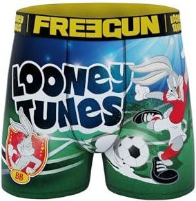 Freegun Boxer pour homme en microfibre avec imprim&eacute; Looney Tunes Bugs Bunny | Sous-v&ecirc;tement pour homme respirant | Doux et confortable, bleu, M